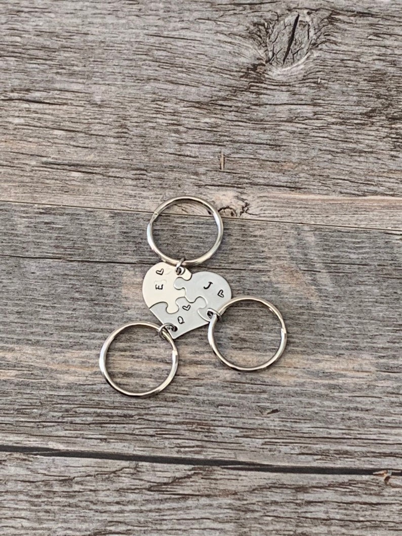 Heart Puzzle Keychain Puzzle Piece Keyring Best Friend Gift - Etsy