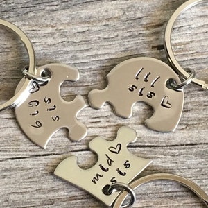3 Sisters Keychain, Big Sis Mid Sis Lil Sis Keychain, Big Sister ...