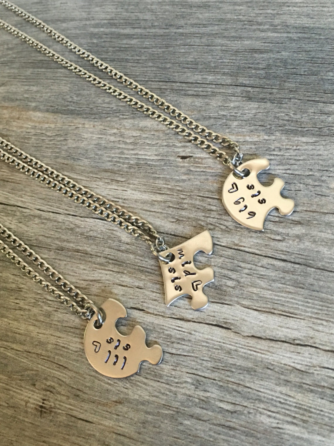 Gift for Sister, 3 Sisters Necklace Set, Big Sis Mid Sis Lil Sis ...