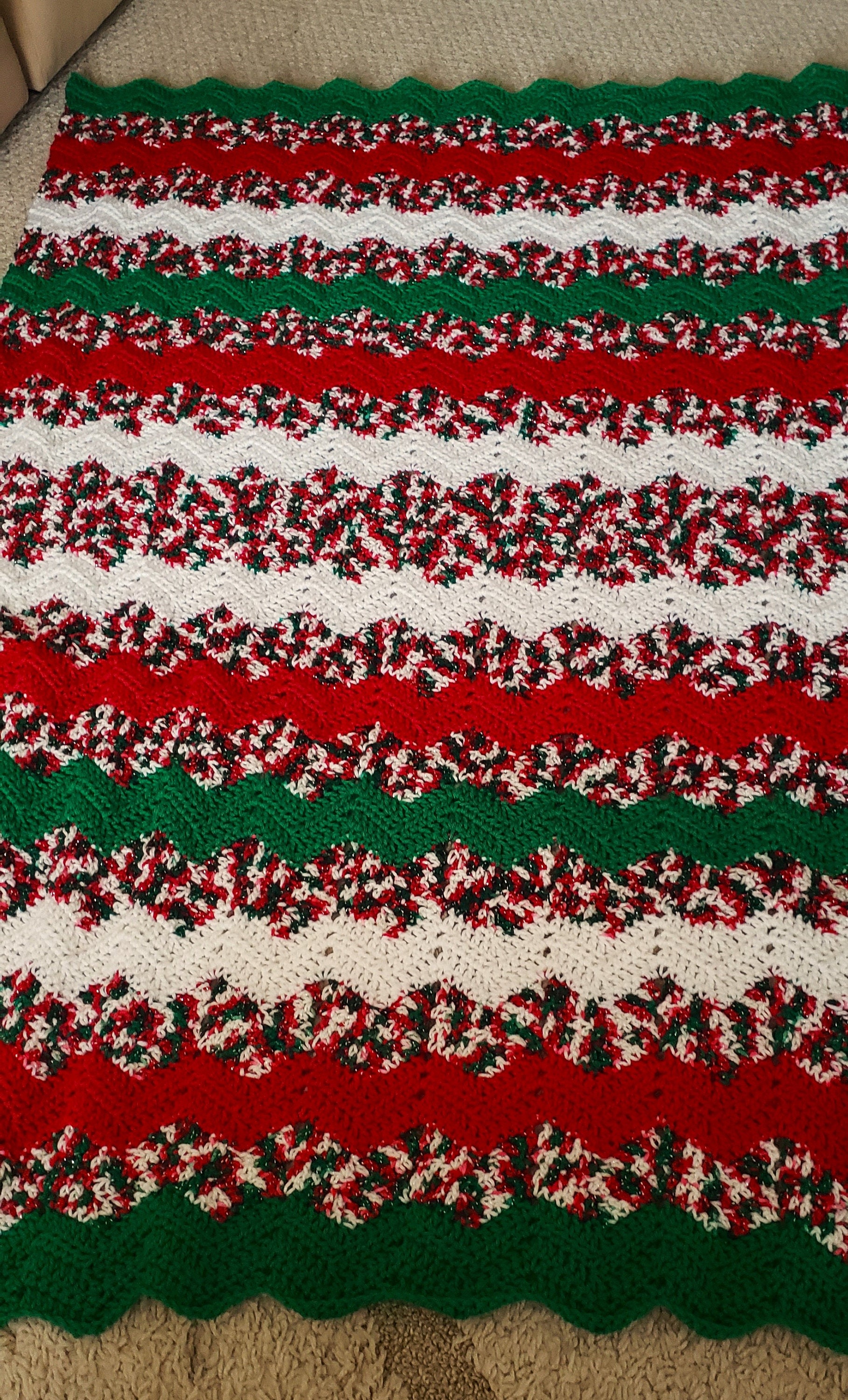 Dreamy Ripple Christmas Afghan - Etsy