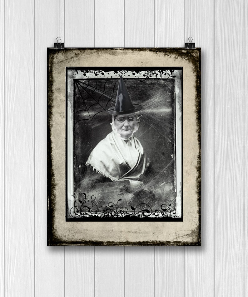 Witch Portrait Art Print Digital Antique Halloween Magic - Etsy