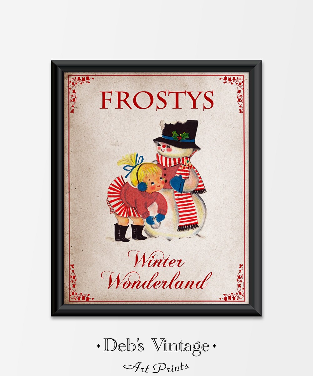 Frosty The Snowman Winter Wonderland Digital Art Print Navidad Etsy