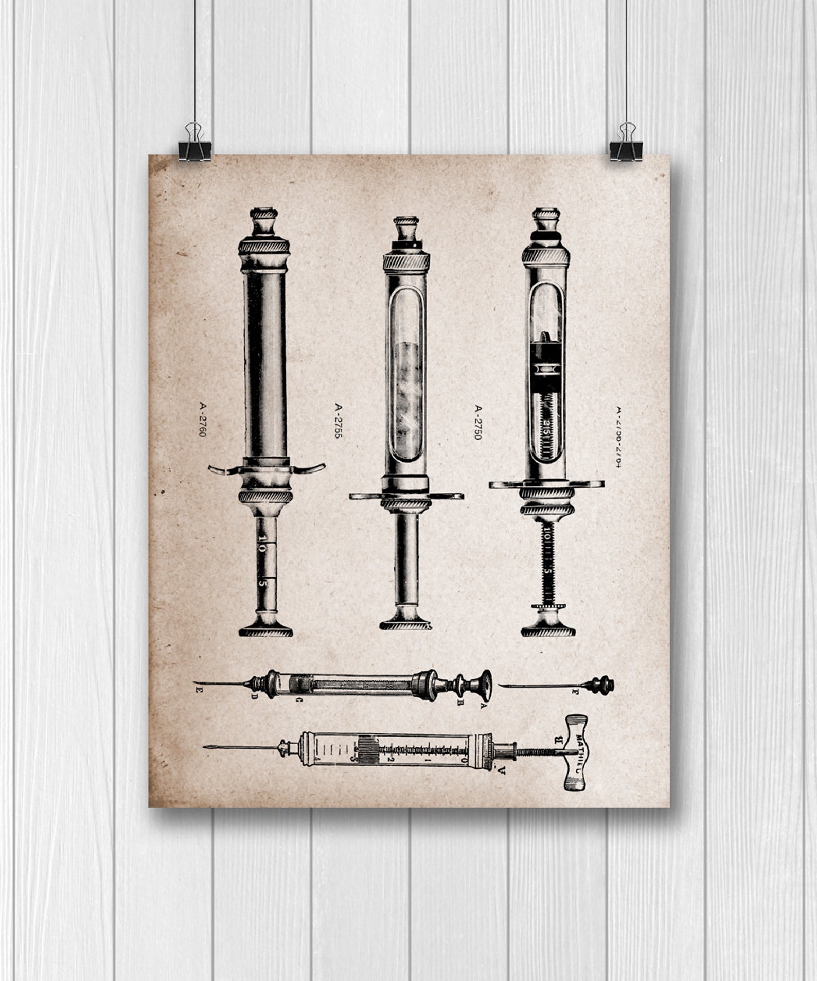 Antique Medical Syringes Advertisement Needle Shots Doctor - Etsy