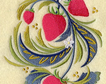 RUSSIAN FOLK FRUIT Strawberries Machine Embroidery Quilt | Etsy