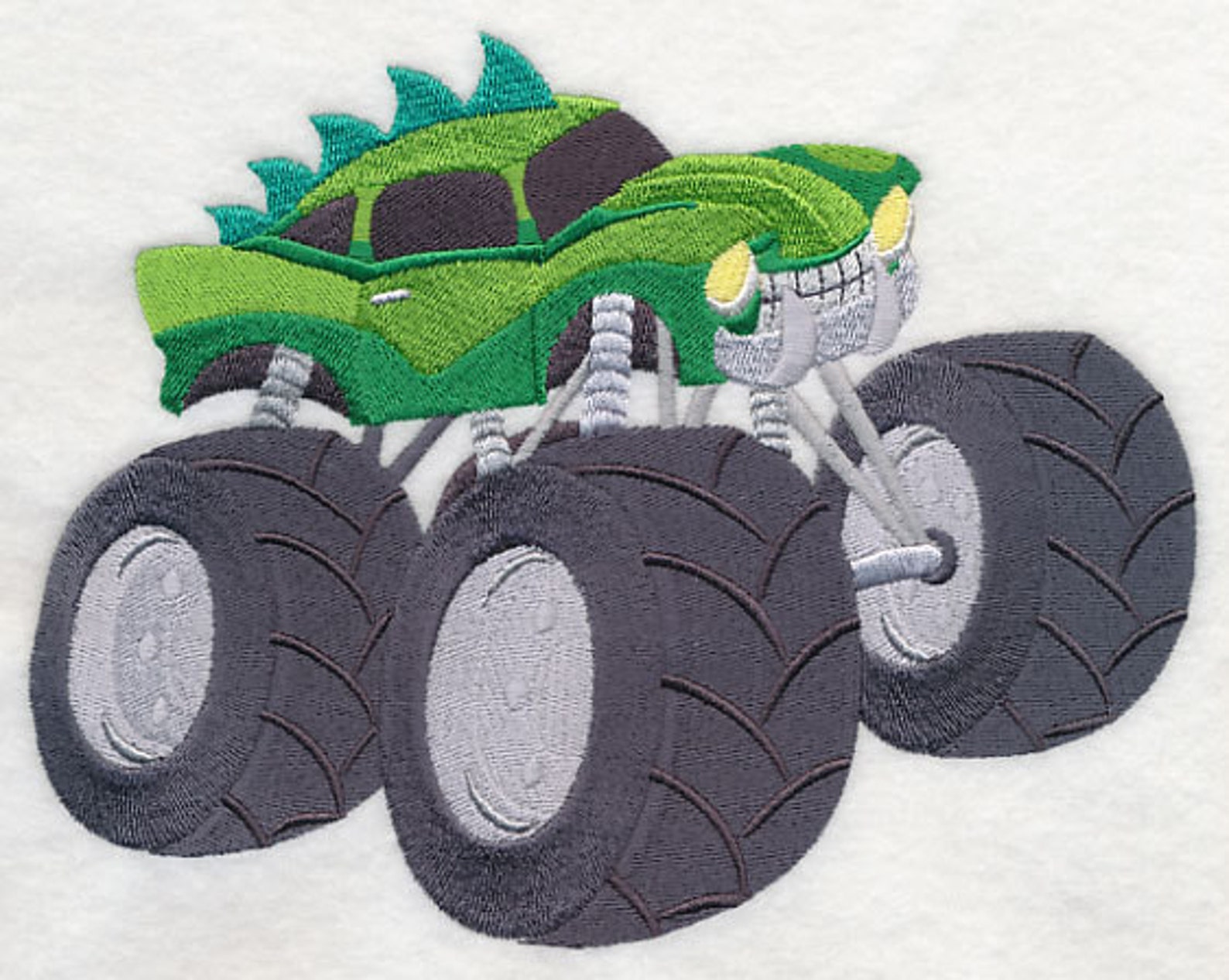 MONSTER TRUCK GODZILLA Machine Embroidery Quilt Block - Etsy