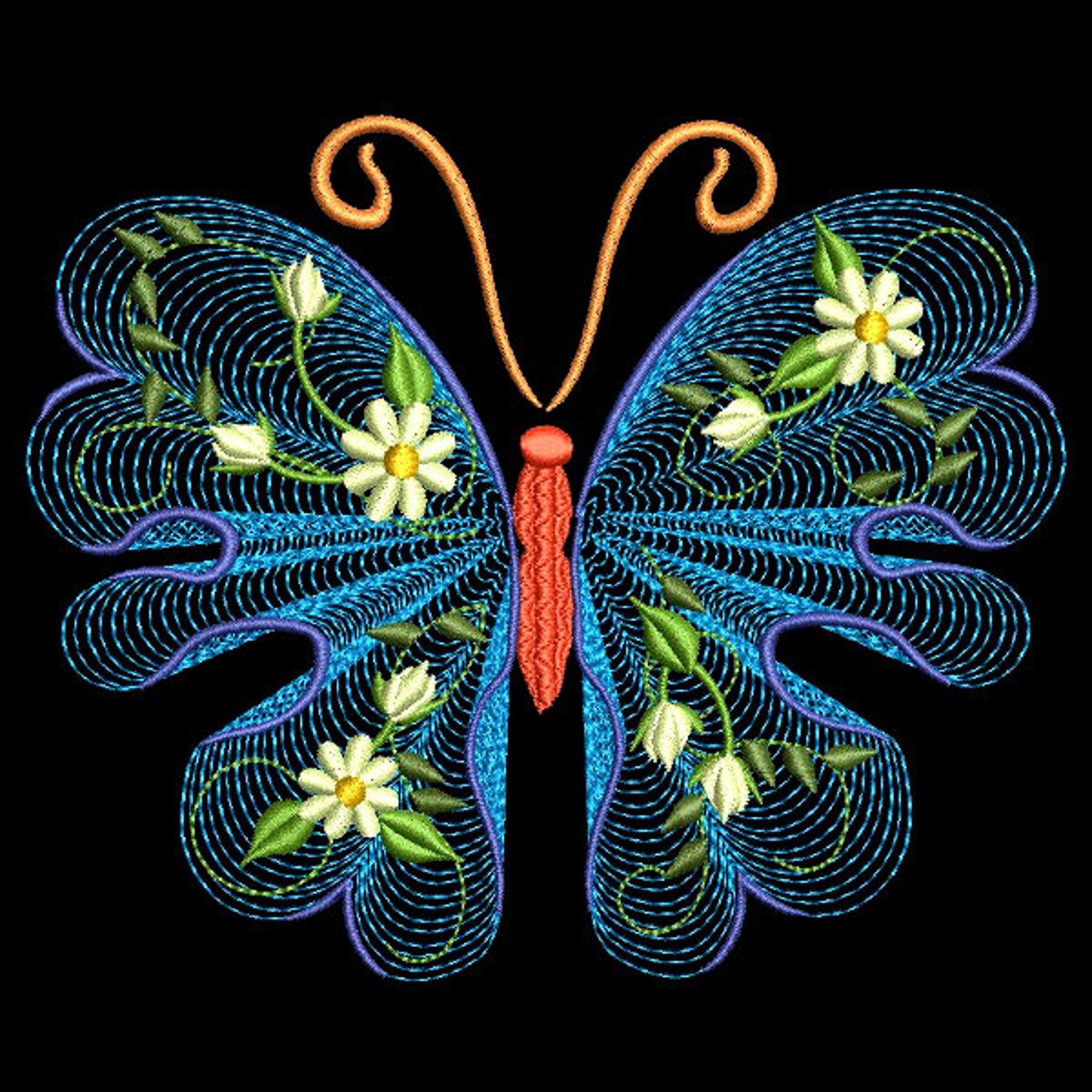 FLUTTERBY LUV #2 (5 Inch)- 10 Machine Embroidery Designs Instant ...