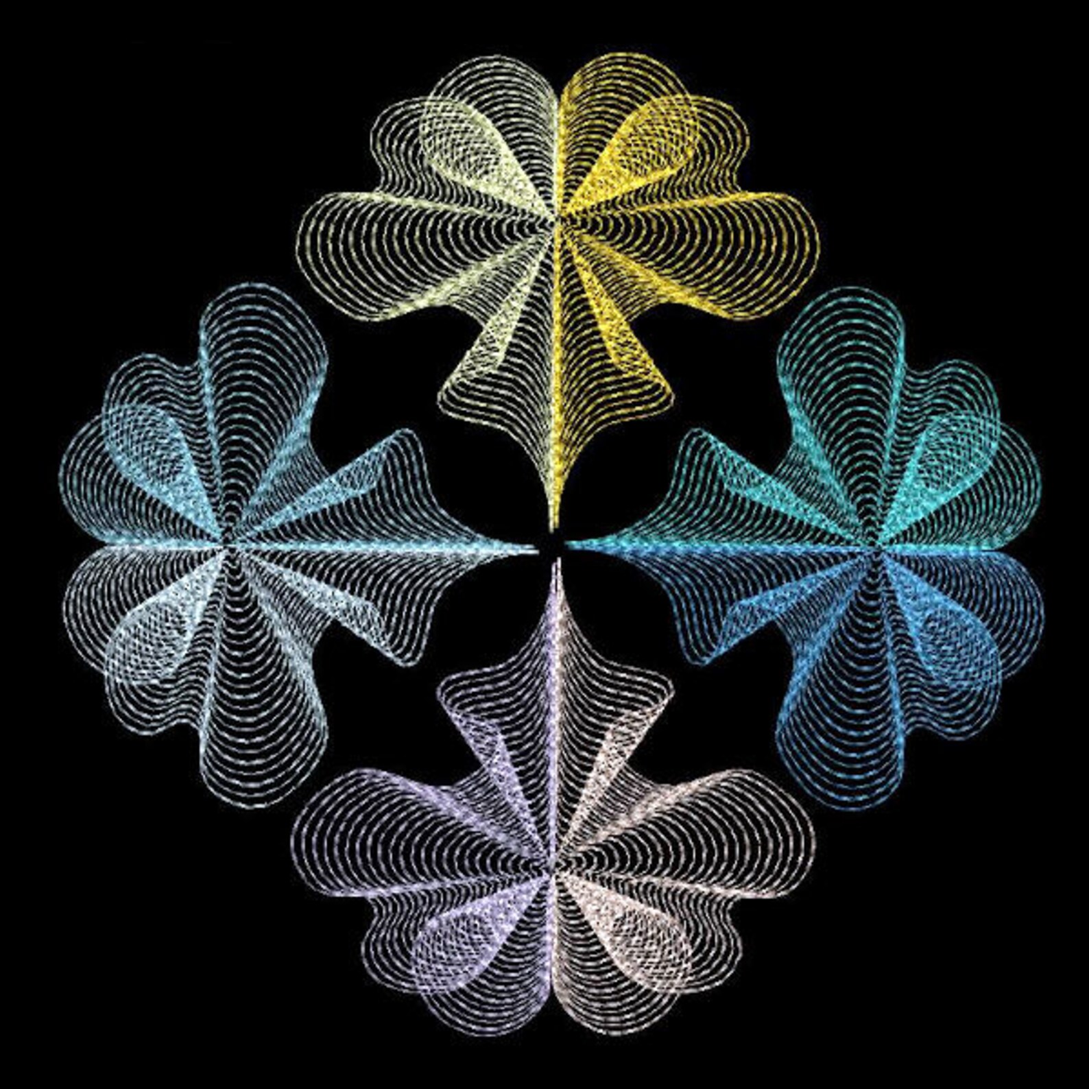 CURLY QUILT BLOCKS (6inch) - 12 Machine Embroidery Designs Instant ...