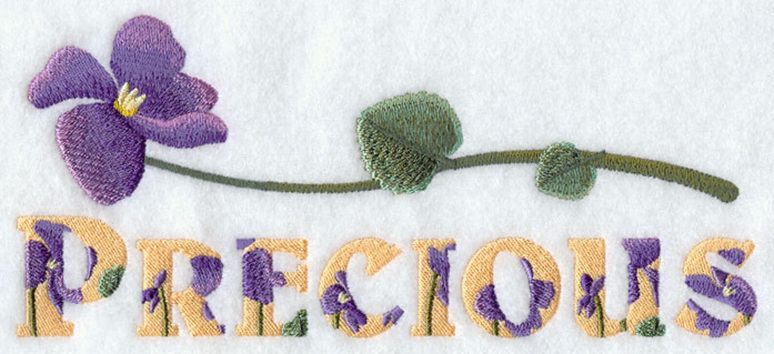 PRECIOUS WITH VIOLET Machine Embroidery Quilt Block azeb - Etsy