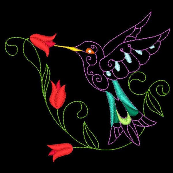 VINTAGE CURLY BIRDS 5inch 10 Machine Embroidery Designs | Etsy