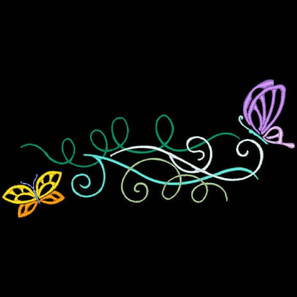 FLUTTERBY BORDERS 6inch 10 Machine Embroidery Designs | Etsy