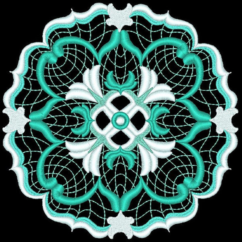 FANCY CIRCLES 4inch 10 Machine Embroidery Designs Instant | Etsy