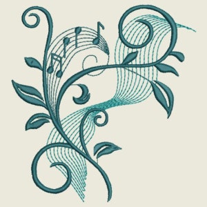 RIPPLE MUSICAL NOTES (6inch) - 10 Machine Embroidery Designs Instant ...