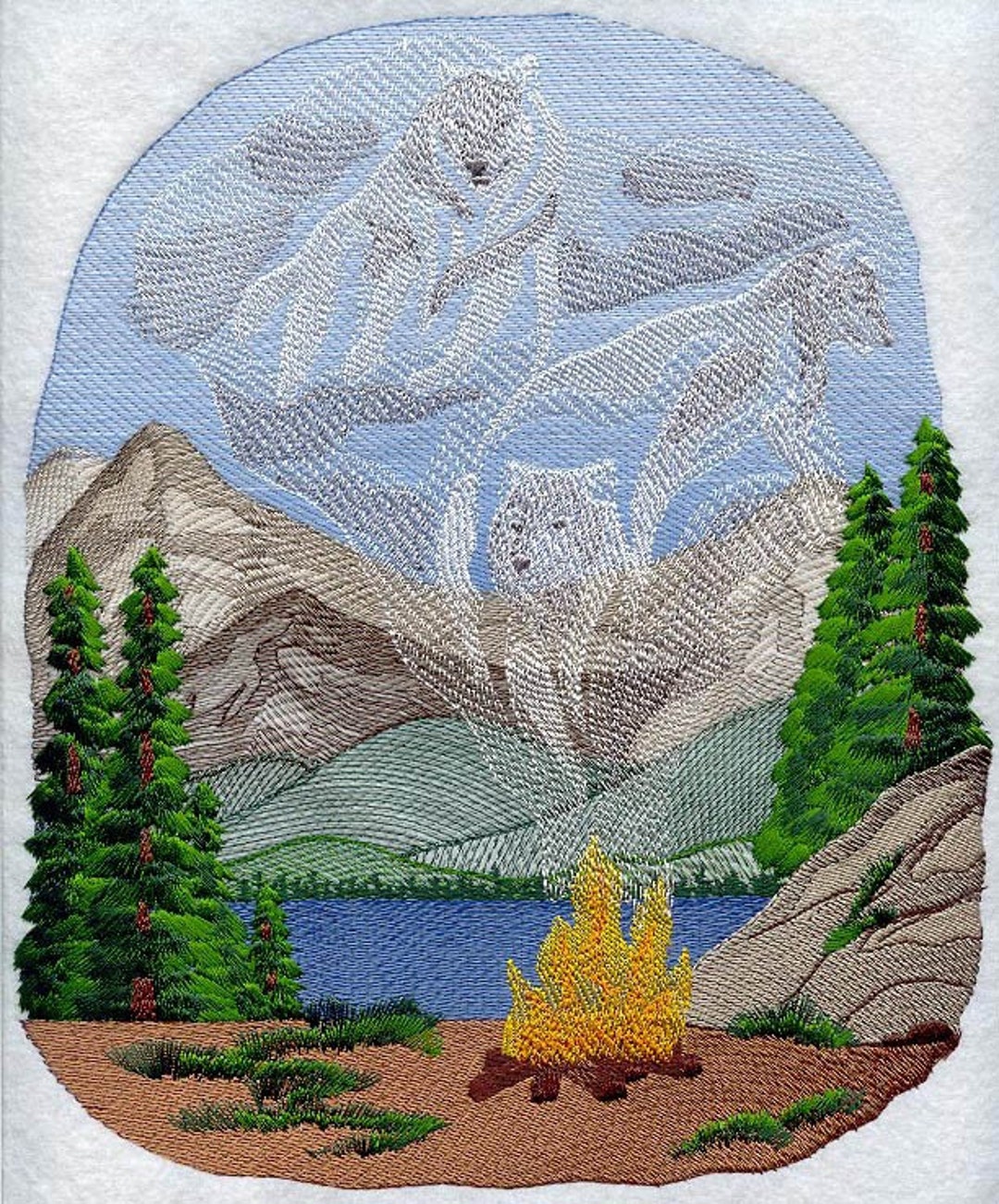 WOLF SPIRIT SMOKE Machine Embroidery Quilt Blocks azeb - Etsy