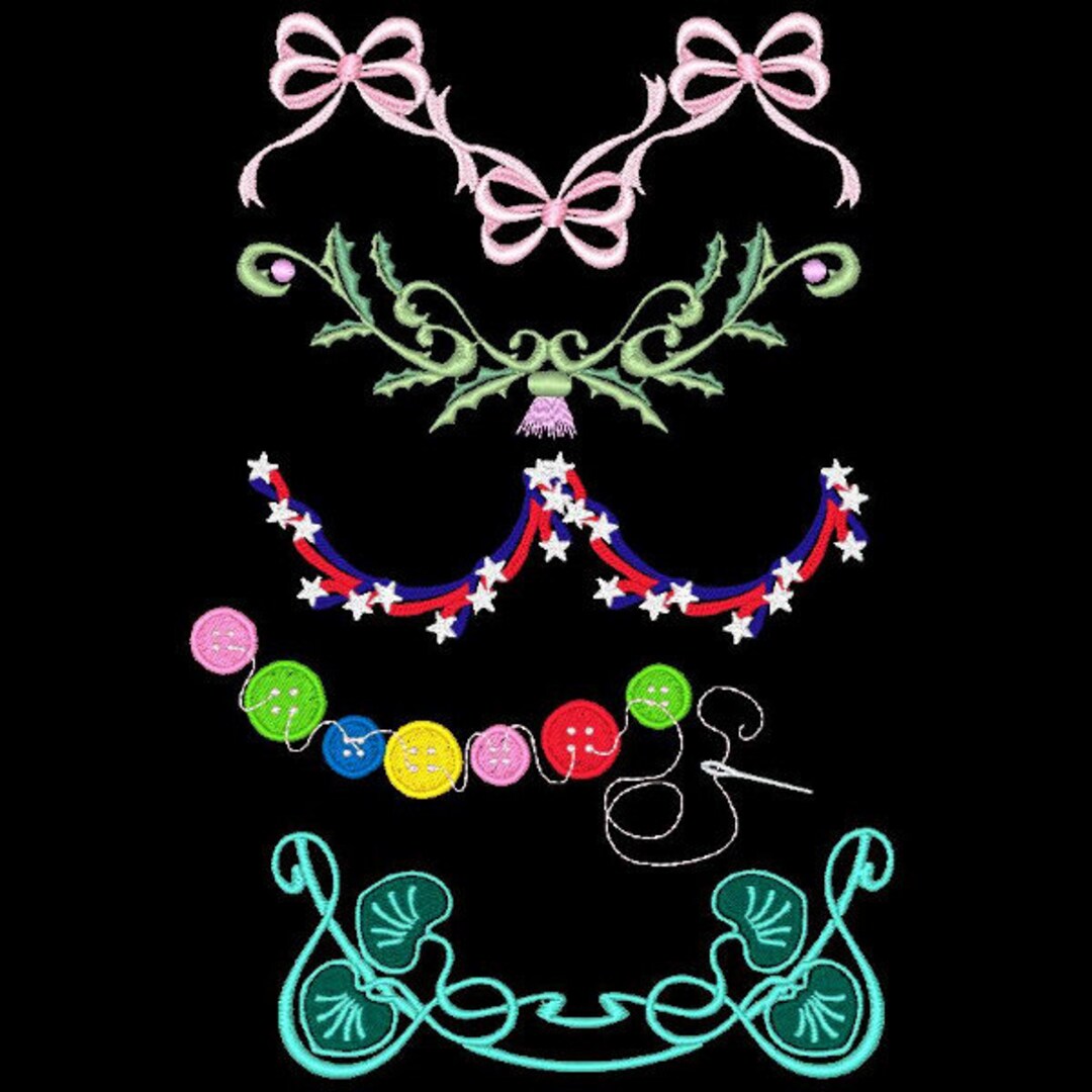 FANCY BORDERS #2 (4inch)- 10 Machine Embroidery Designs Instant ...