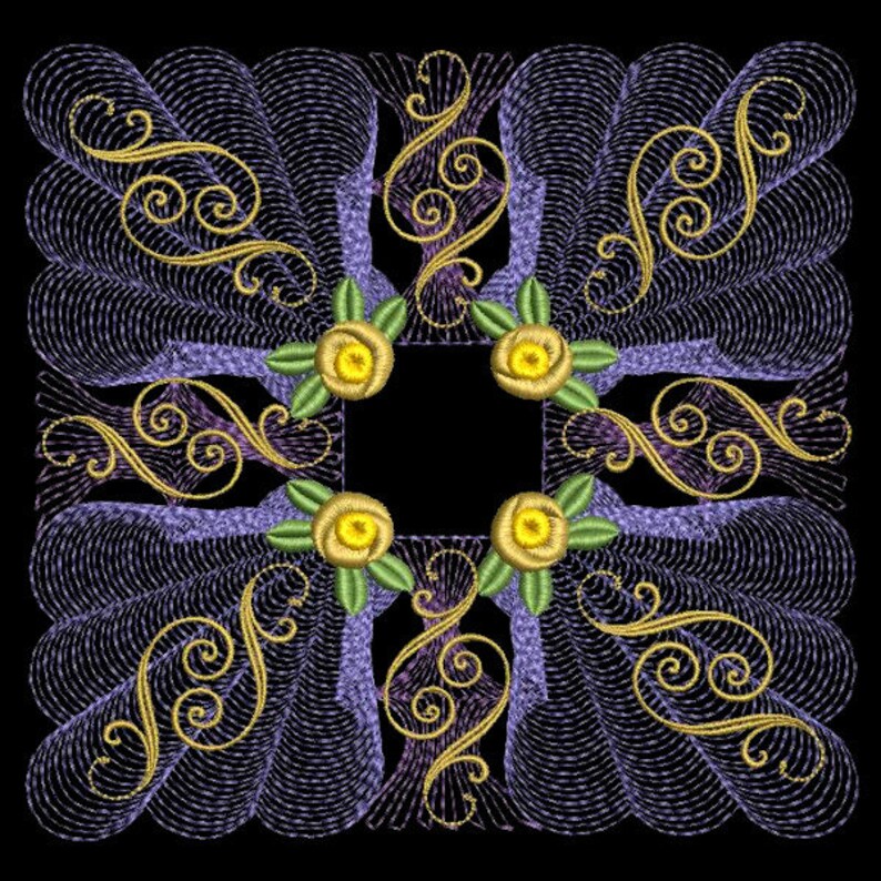 RIPPLE FLOWER SQUARES 6 Inch 10 Machine Embroidery Designs | Etsy