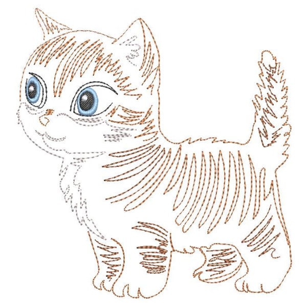 CUTE KITTENS 4inch 10 Machine Embroidery Designs Instant | Etsy