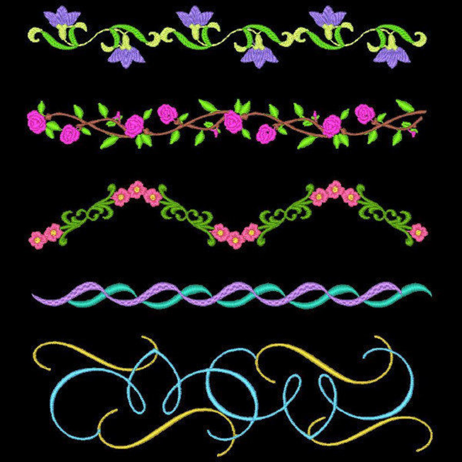 FANCY BORDERS 1 6 Inch 10 Machine Embroidery Designs - Etsy