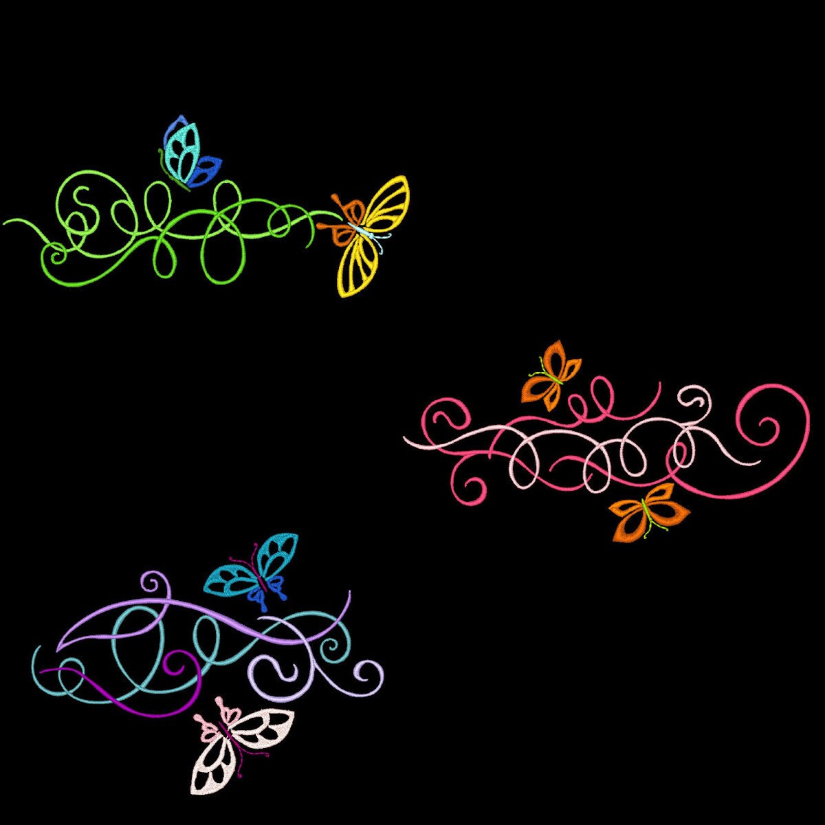 FLUTTERBY BORDERS 6inch 10 Machine Embroidery Designs - Etsy