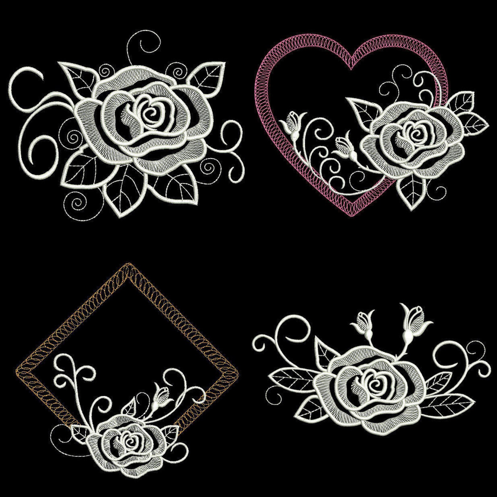 WHITE ROSE 5 INCH Size 10 Machine Embroidery Designs - Etsy