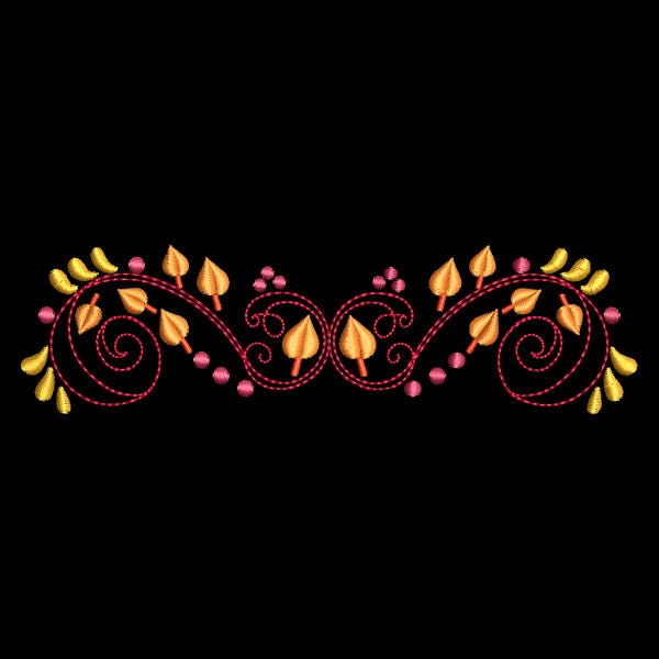 CURLY FLOWER BORDERS (4inch) - 10 Machine Embroidery Designs Instant ...
