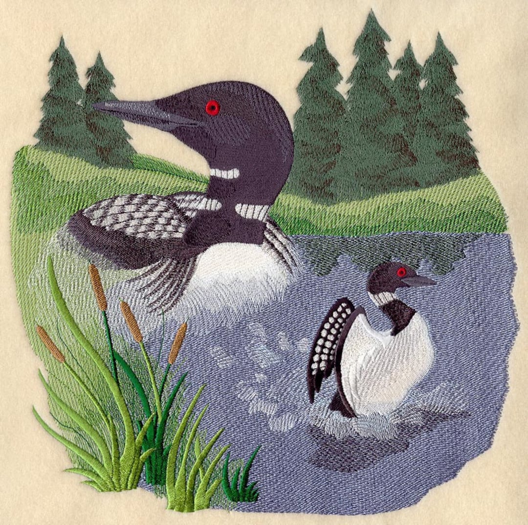 SPIRIT of the LOON - Machine Embroidered Quilt Blocks (azeb) - Etsy