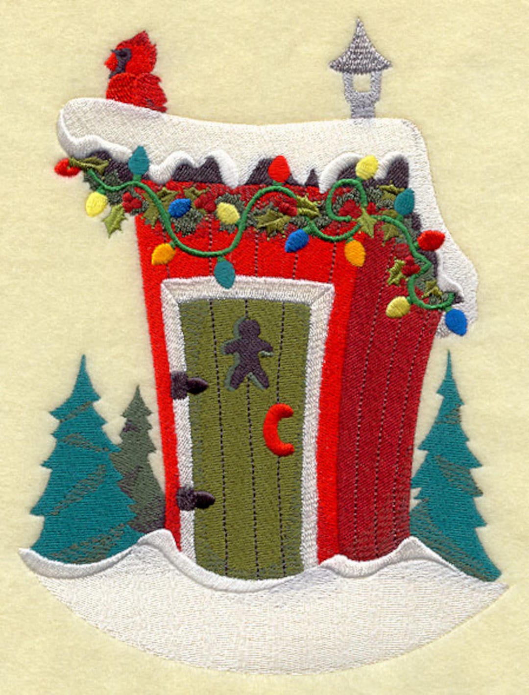 CHRISTMAS OUTHOUSE for SANTA - Machine Embroidered Quilt Blocks (azeb ...