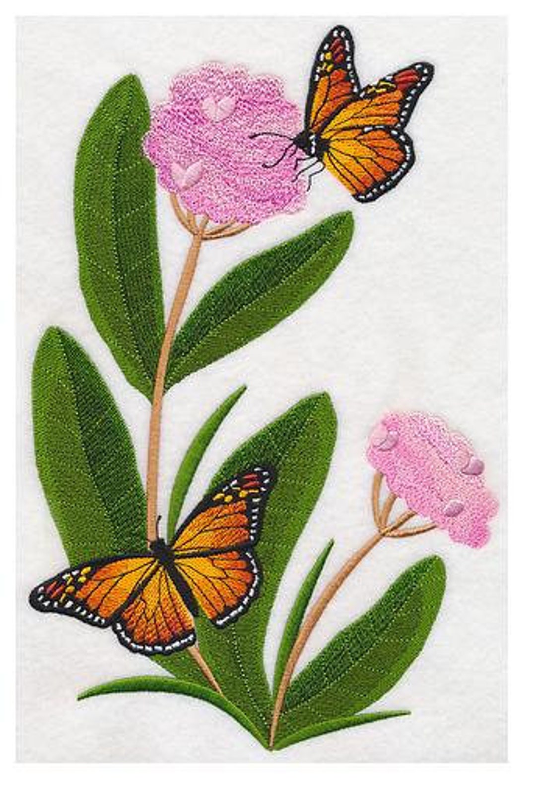 MONARCH and MILKWEED SPRAY- Machine Embroidered Quilt Blocks (azeb) - Etsy