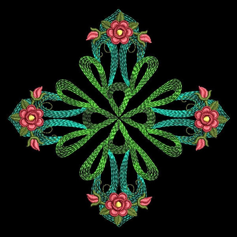 RIPPLED ROSE BLOCKS 6inch 12 Machine Embroidery Designs | Etsy