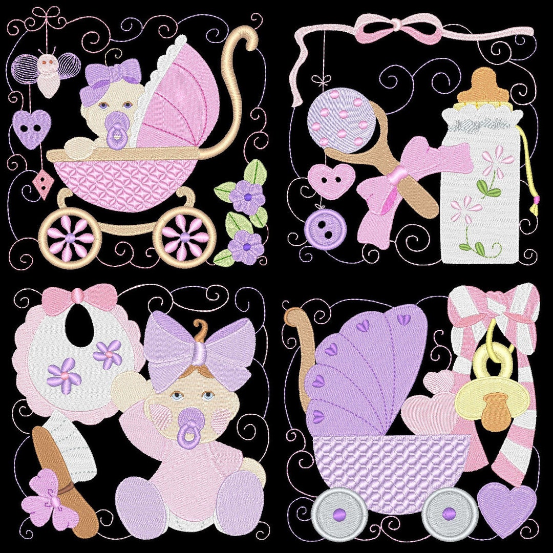 MY BABY GIRL (5inch) - 12 Machine Embroidery Designs Instant Download ...