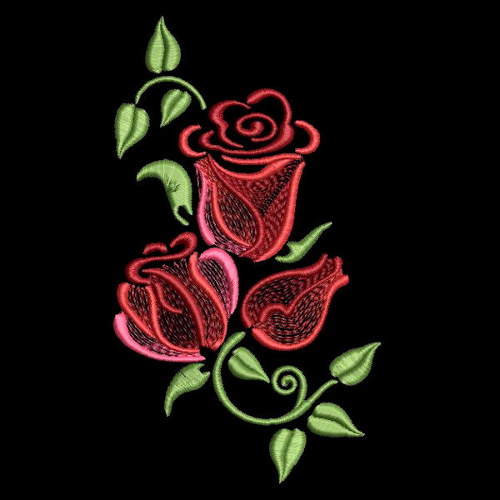 PASSION ROSES (4inch) - 10 Machine Embroidery Designs Instant Download ...