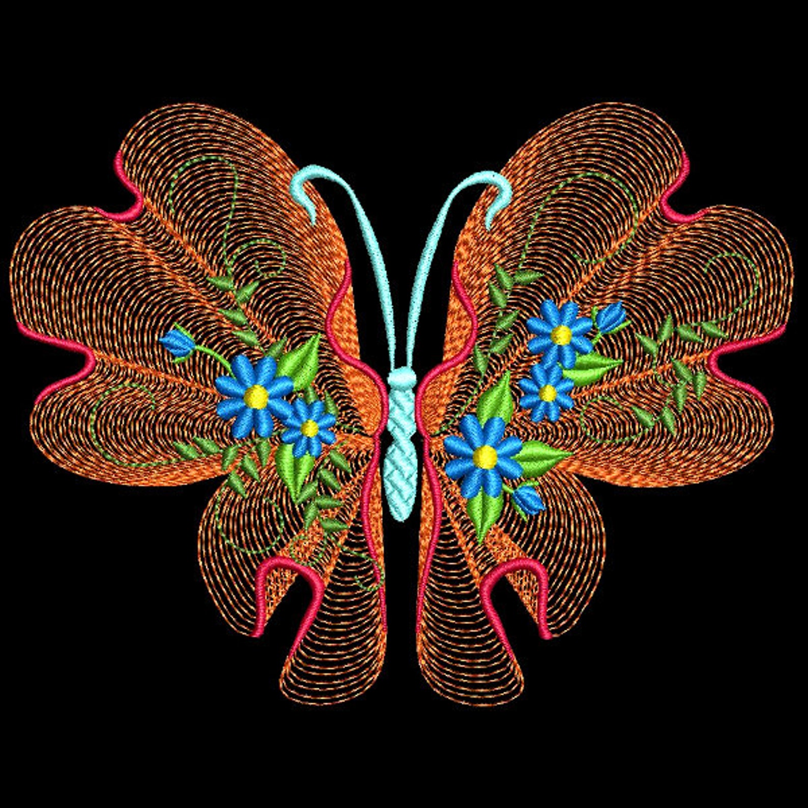 FLUTTERBY LUV #2 (4 Inch)- 10 Machine Embroidery Designs Instant ...
