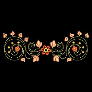 CURLY FLOWER BORDERS (4inch) - 10 Machine Embroidery Designs Instant ...