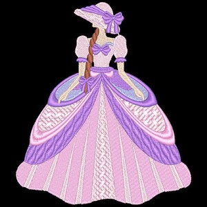 BEAUTIFUL FANCY LADIES (4inch) - 12 Machine Embroidery Designs Instant ...