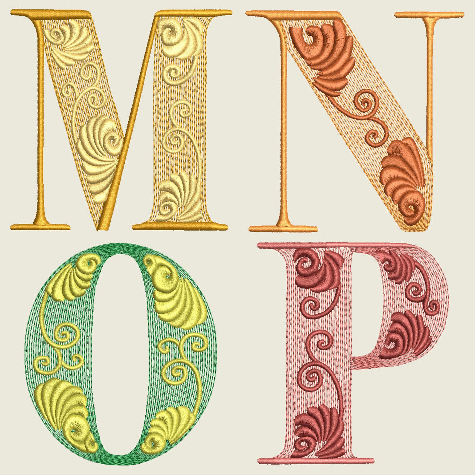 FEATHER ALPHABET and NUMBERS (3.88in)- 36 Machine Embroidery Designs ...