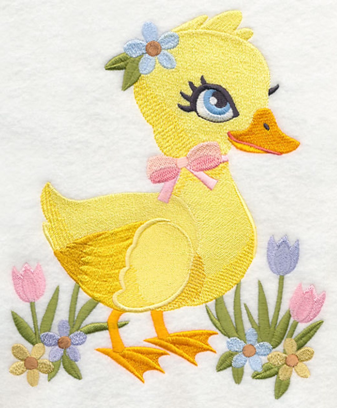 SWEET SPRING DUCKLING - Machine Embroidered Quilt Block (azeb) - Etsy