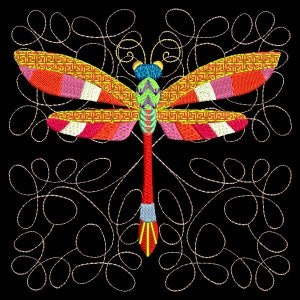PATCHWORK DRAGONFLIES (4inch) - 24 Machine Embroidery Designs Instant ...