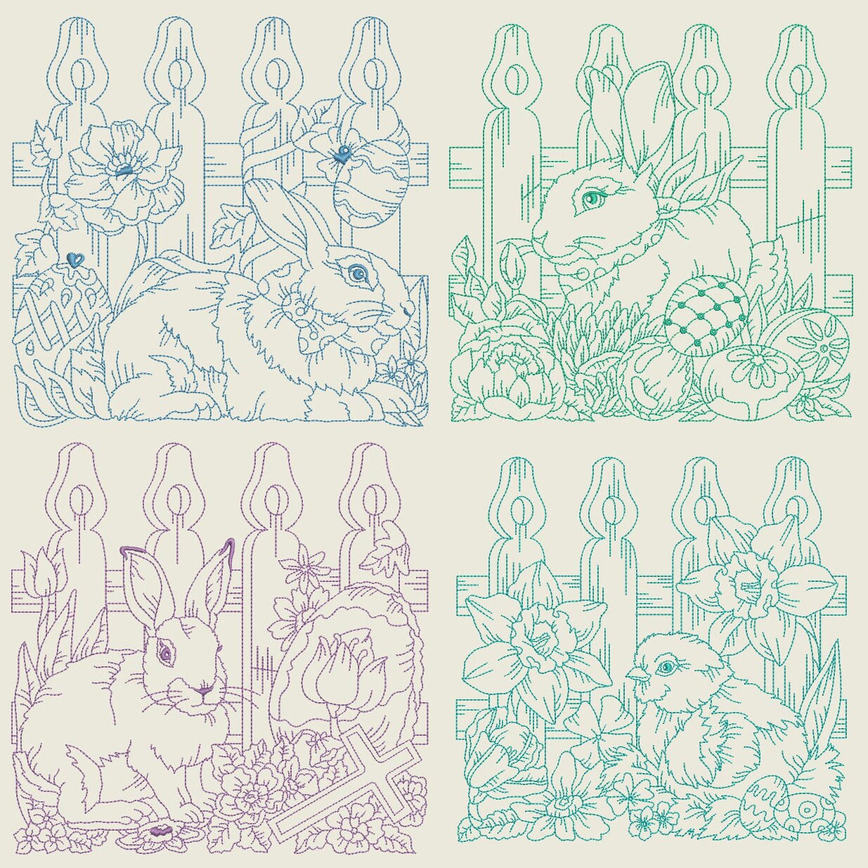 BEAUTIFUL EASTER BORDERS (4inch) - 10 Machine Embroidery Designs ...