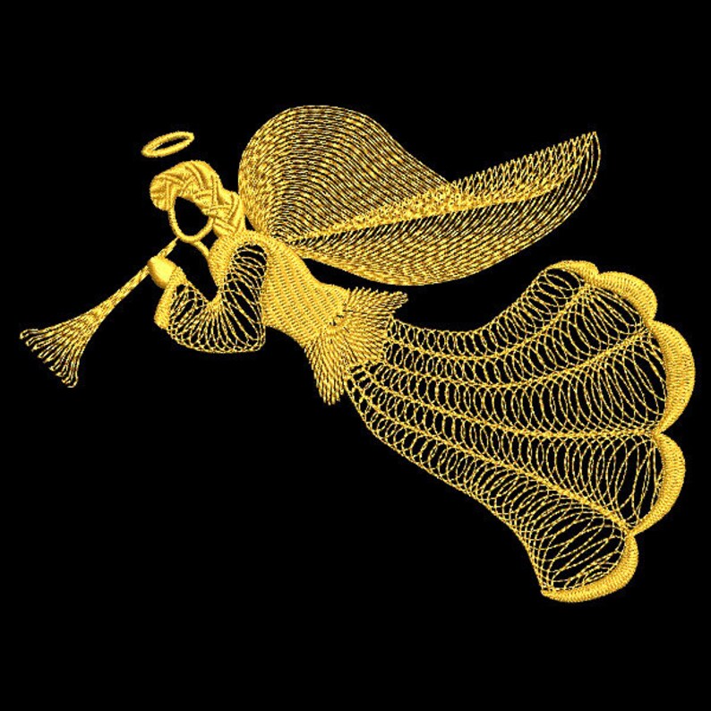 GOLDEN ANGELS (4inch) - 10 Machine Embroidery Designs Instant Download ...