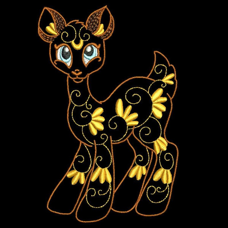CURLY DEER 5inch 10 Machine Embroidery Designs Instant - Etsy