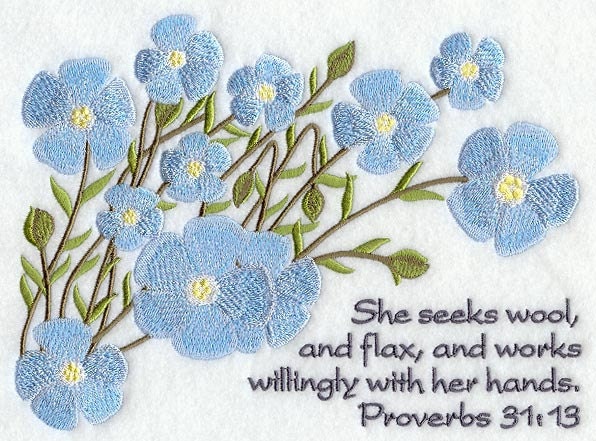 FLOWERS Of The Bible WOOL And FLAX Machine Embroidered | Etsy