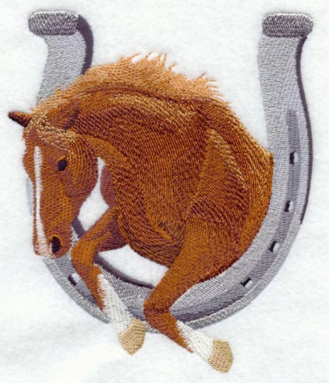 HORSE THRU HORSESHOE- Machine Embroidery Quilt Block (azeb) - Etsy