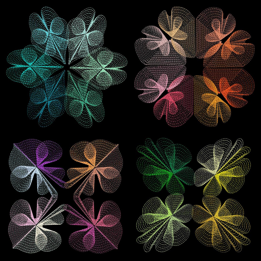 CURLY QUILT BLOCKS (4inch) - 12 Machine Embroidery Designs Instant ...