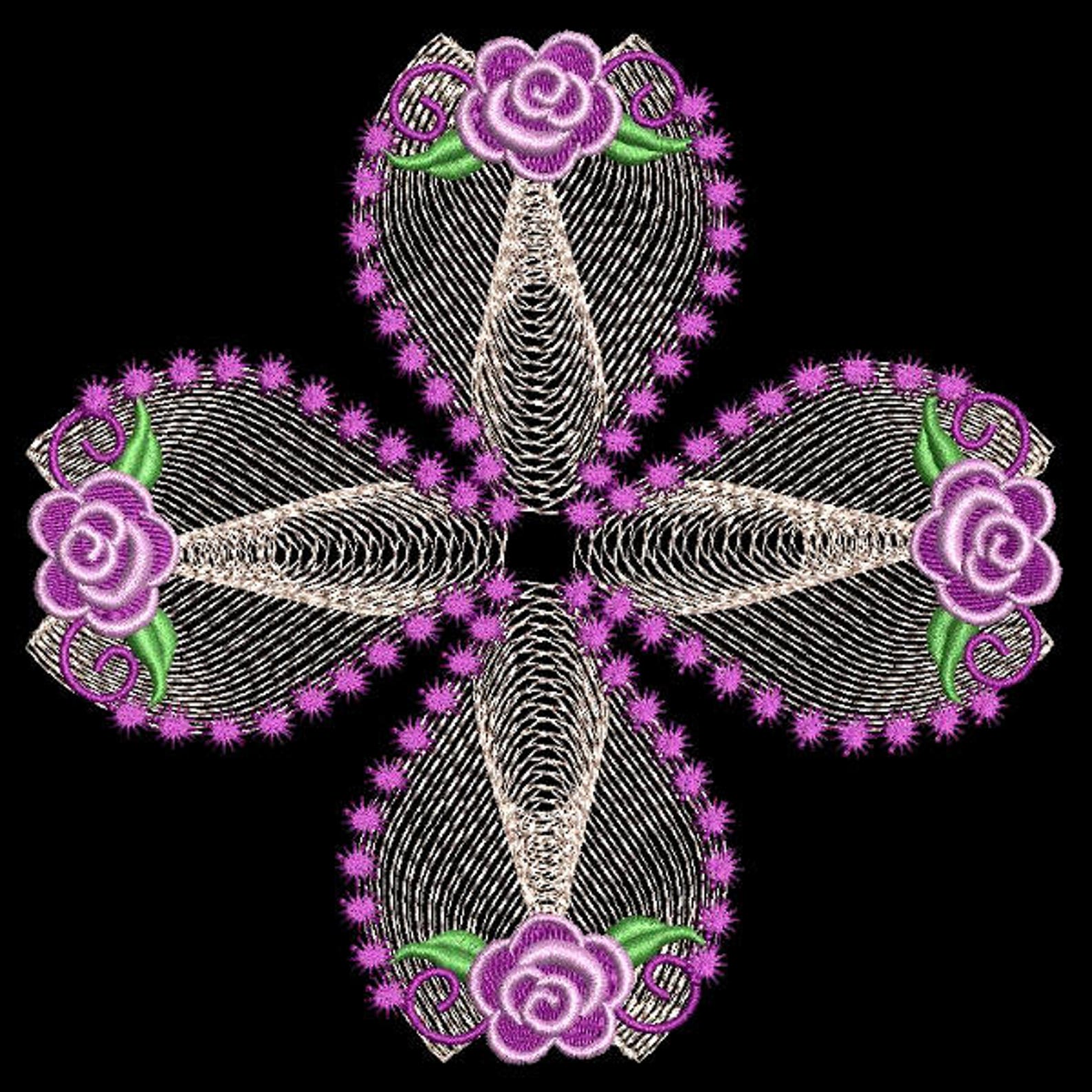 VINTAGE ROSES 4inch 10 Machine Embroidery Designs Instant | Etsy