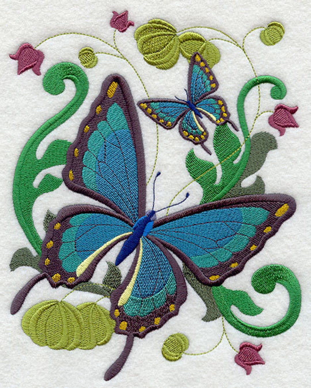 VICTORIAN FLUTTERBY 6-machine Embroidered Quilt Block azeb - Etsy
