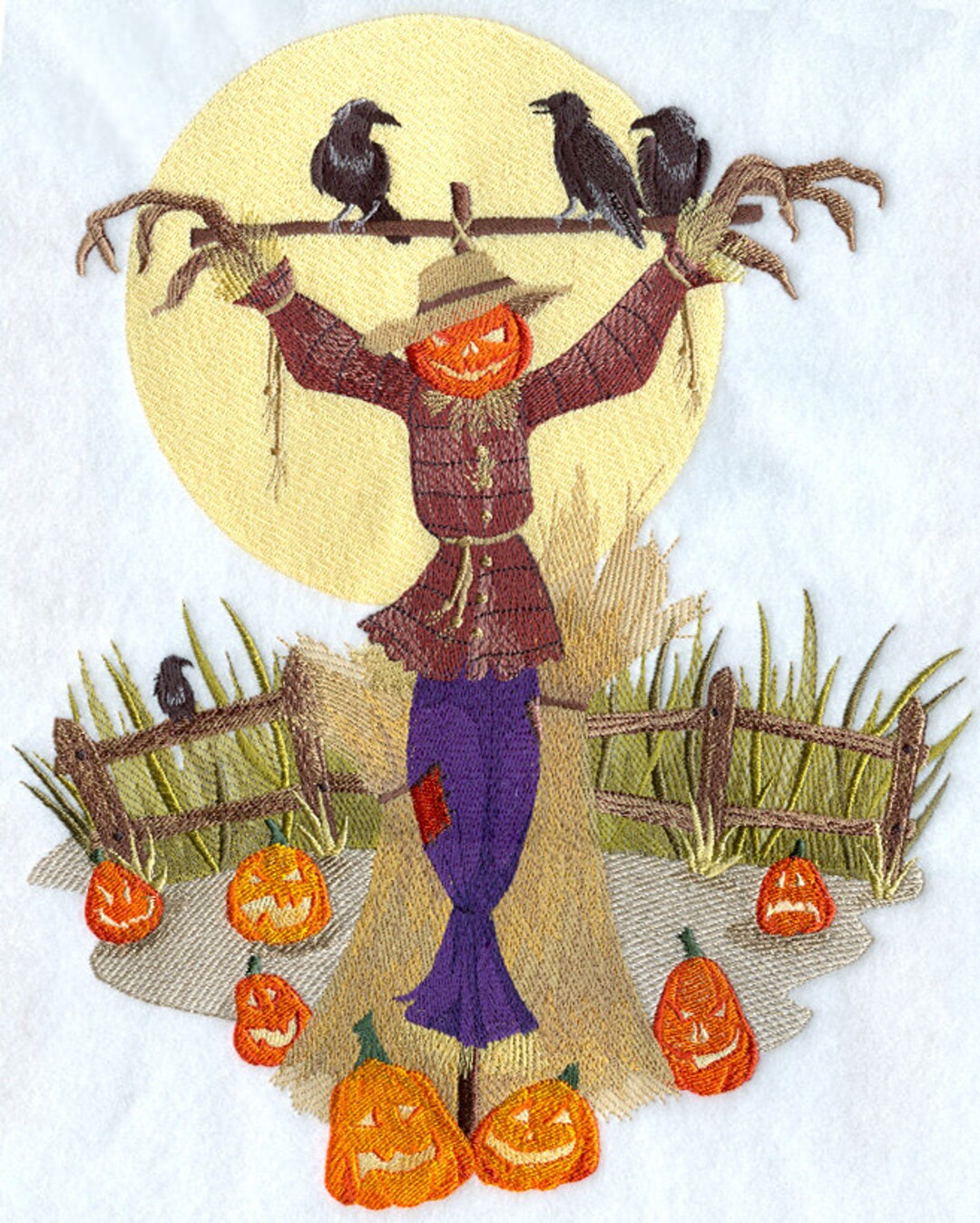 SPOOKY SCARECROW - Machine Embroidered Quilt Blocks (azeb) - Etsy