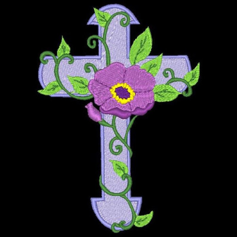 FLORAL CROSSES (4inch) - 10 Machine Embroidery Designs Instant Download ...