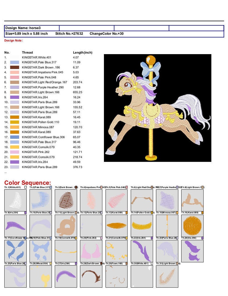 FANCY CAROUSEL HORSES 3 1 Machine Embroidery Design Instant - Etsy