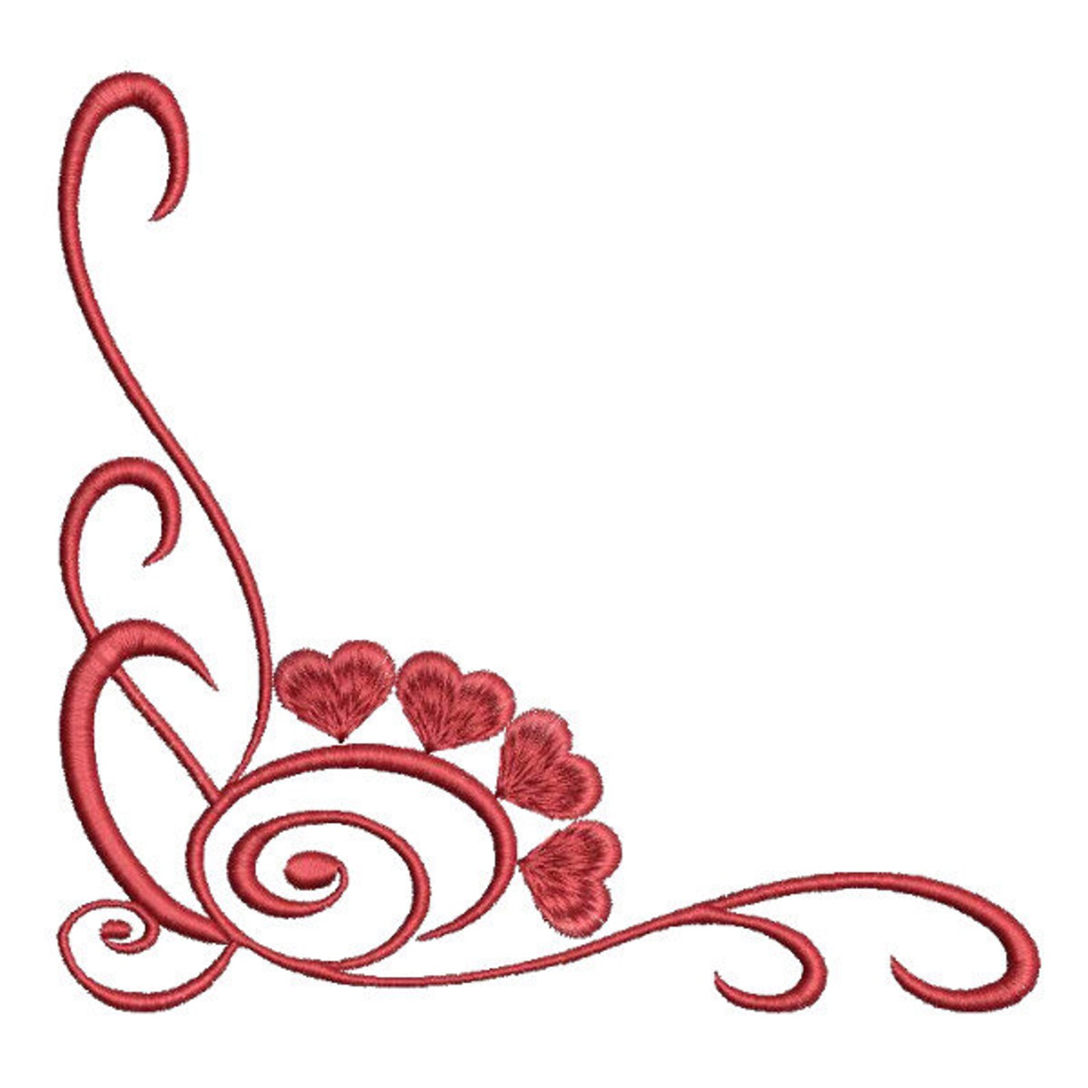 HEART CORNERS 5inch 10 Machine Embroidery Designs Instant | Etsy