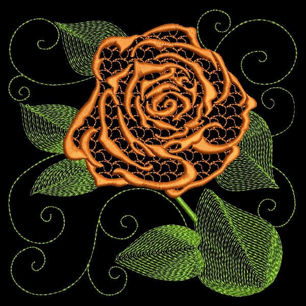 ELEGANT ROSES (6inch) - 10 Machine Embroidery Designs Instant Download ...