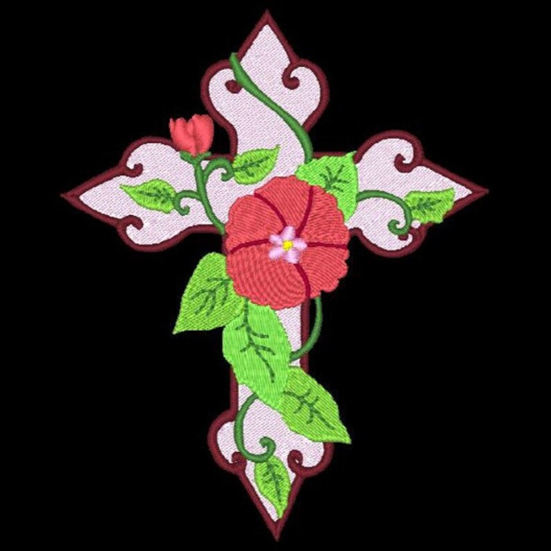 FLORAL CROSSES (4inch) - 10 Machine Embroidery Designs Instant Download ...